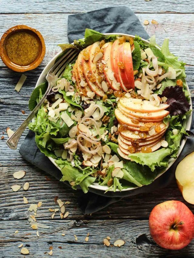Crisp Apple Salad with Apple Cider Vinaigrette - Bessie Bakes